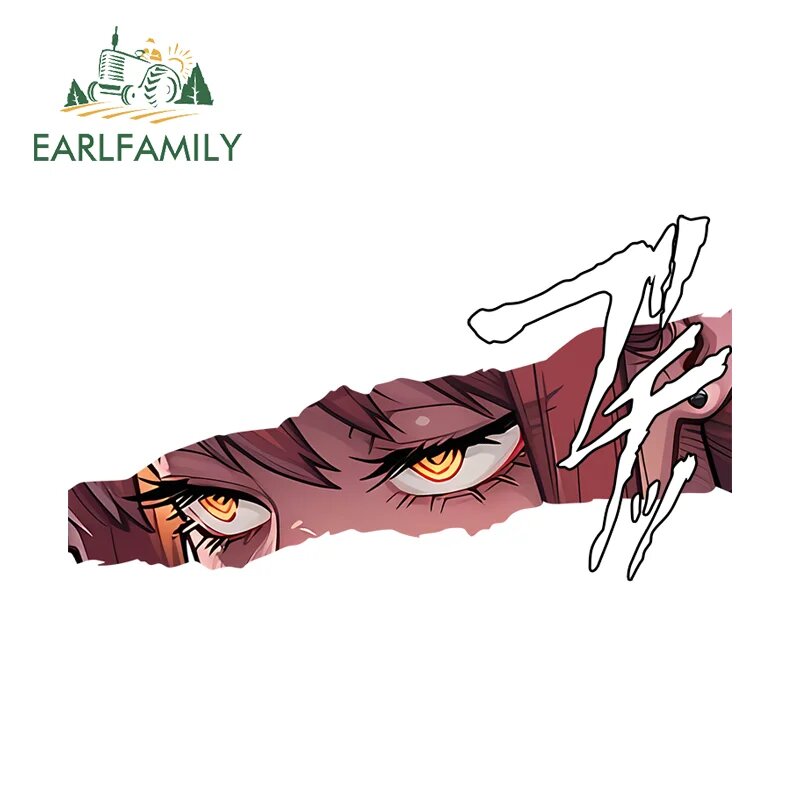 Наклейки для автомобиля EARLFAMILY Makima, аниме-наклейки в форме миндаля, YT-628582, 13cm