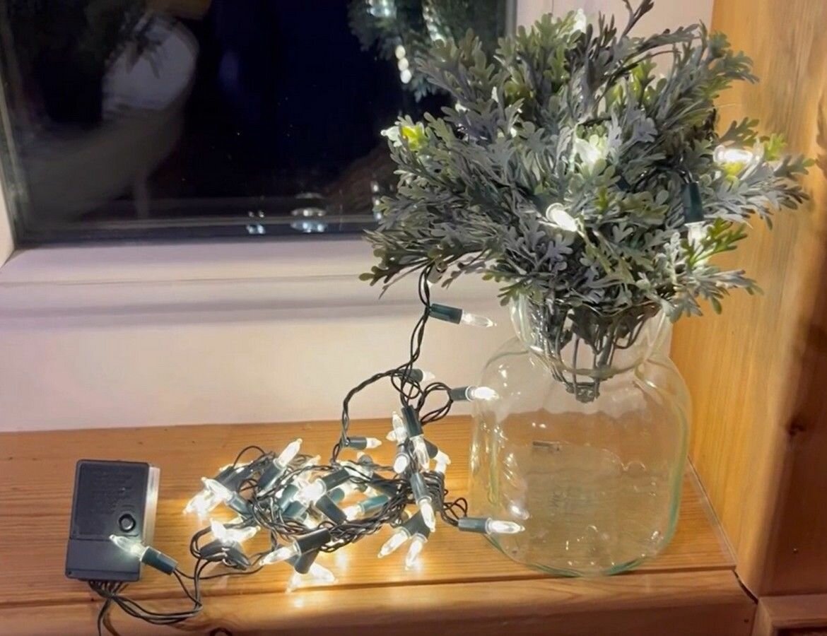 Ретро гирлянда нить 100 теплых белых LED-ламп, 5+0,75 м, контроллер, зеленый провод, SNOWHOUSE ILDES100WW-C