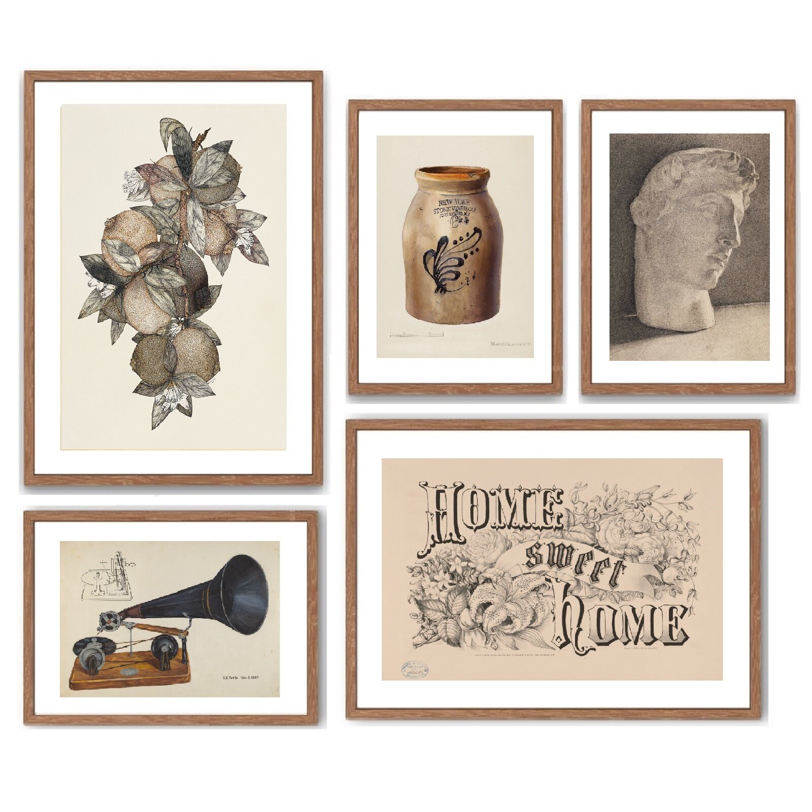 Постеры для интерьера 30х40 см, 21х30 см "Ретро Винтаж" 5 шт