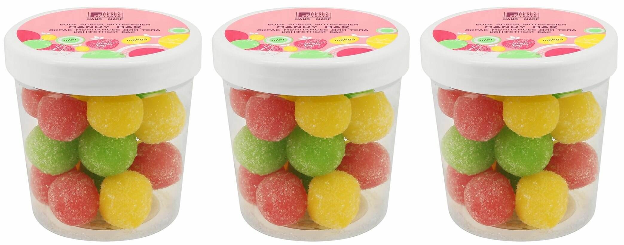 Family Forever Скраб-монпансье для тела Factory Конфетный Бар, 300 гр, 3 шт