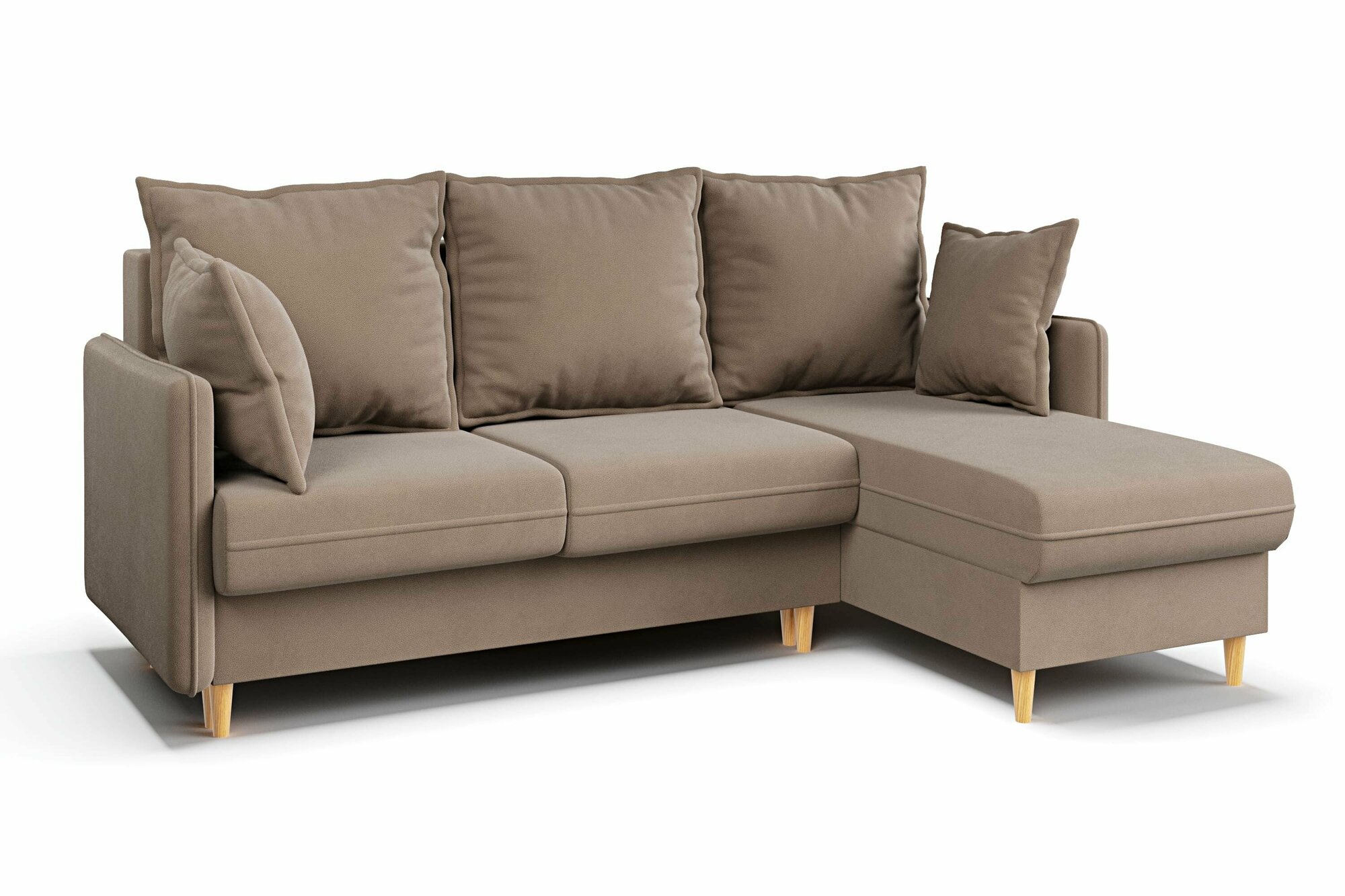 Диван угловой, раскладной Магнат, Легкомаркет, в цвете светло-коричневый (Вивальди 22)