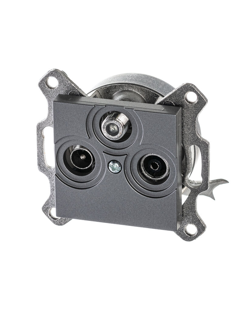 ABB EPJ Levit cталь / дымчатый чёрный Розетка TV-R-SAT, , сталь