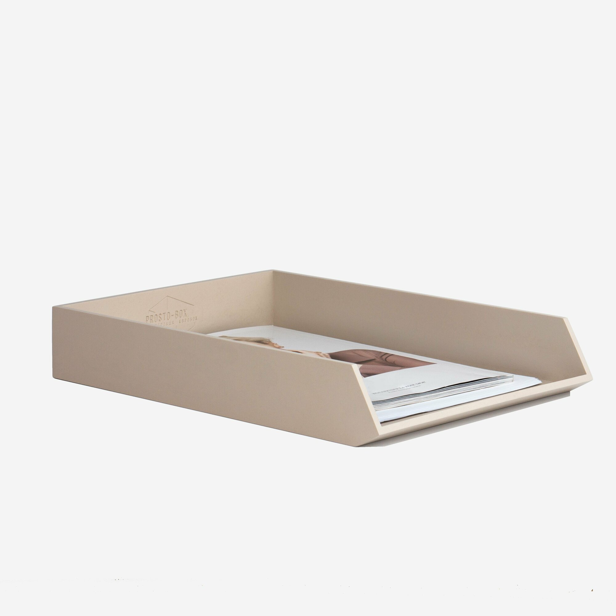 Лоток / Органайзер для бумаг горизонтальный A44, дерево, цвет светло-бежевый