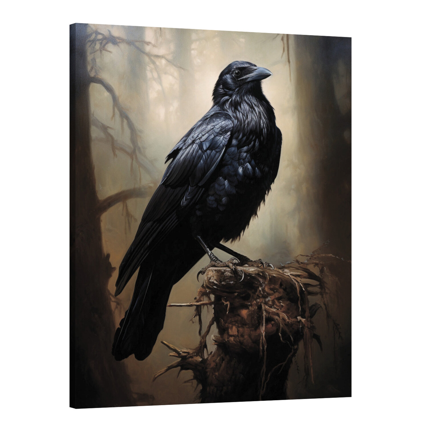 Интерьерная картина 50х70 "Портрет ворона"