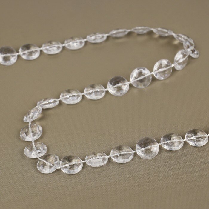 Бусы на нитях, 10 мм, 9±1 м, прозрачные