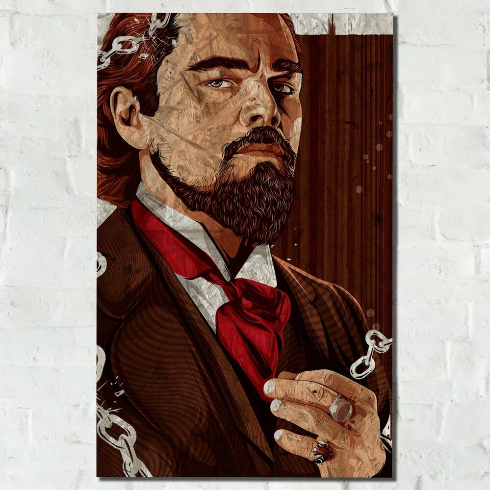 Картина интерьерная на рельефной доске фильм Джанго Освобождённый (Ди Каприо, Тарантино) - 14276 В
