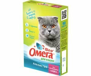 Витамины для кастрированных кошек Омега neo+ l-карнитином 90таб