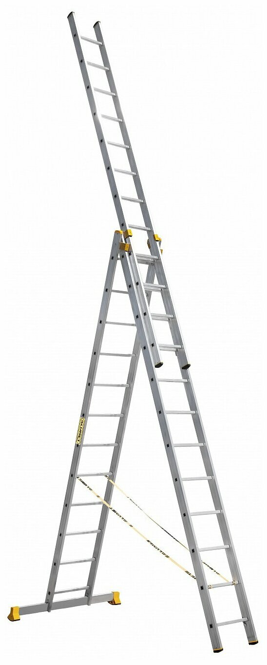 Лестница строительная ALUMET P3 9312 трехсекционная/ алюминиевый