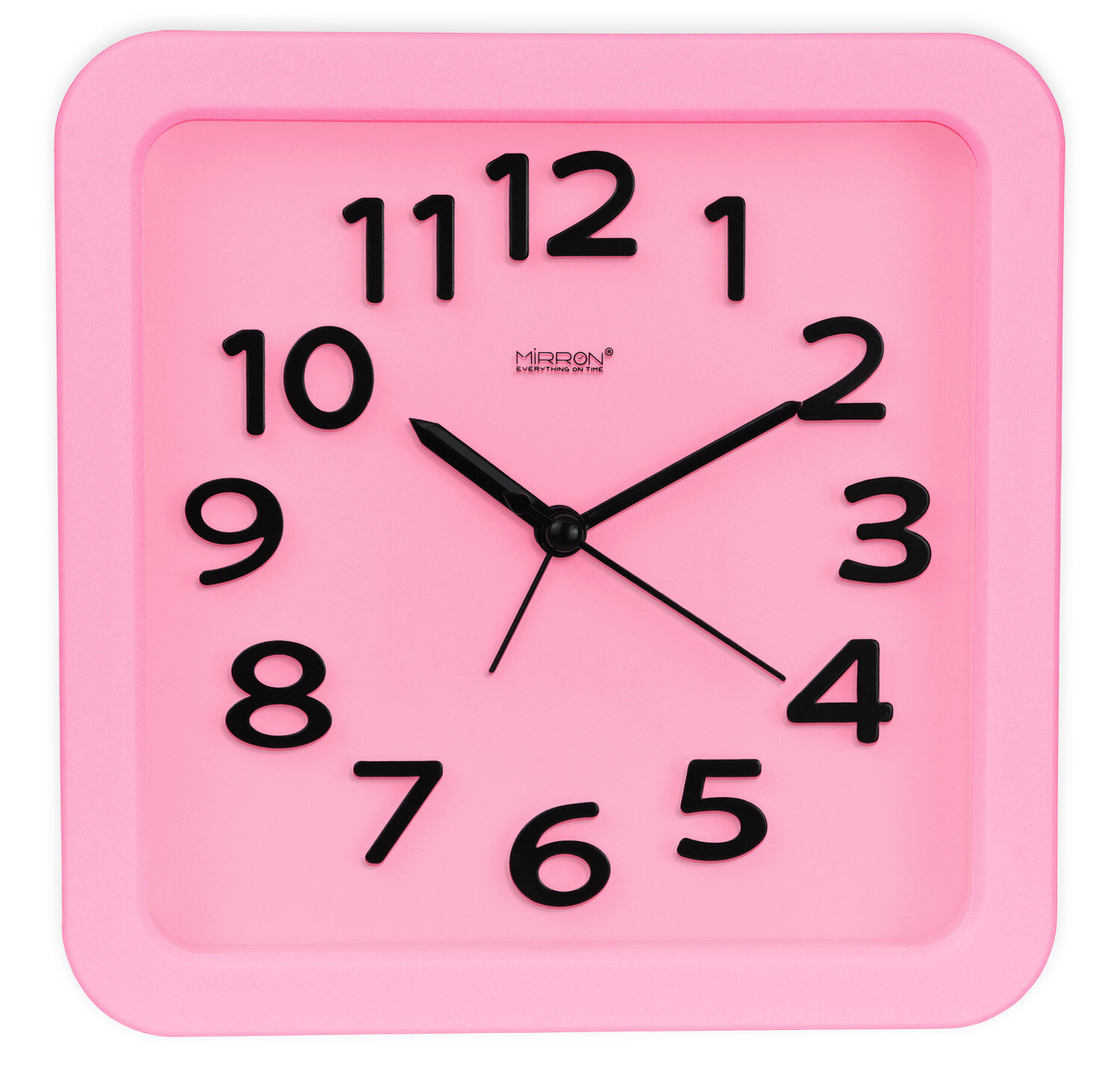 Большой розовый кварцевый будильник MIRRON 3218B Р/ В спальню/в детскую/для девочки/часы-будильник детские