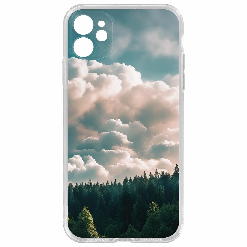 Чехол-накладка Krutoff Clear Case Облачно для iPhone 11 с защитой камеры