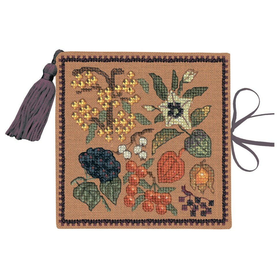 Набор для вышивания Le Bonheur des Dames #3478 Чехол для игл "Etui A Aiguilles Fleurs D'Automne" (Осенние цветы), Счетный крест, 11 х 11 см