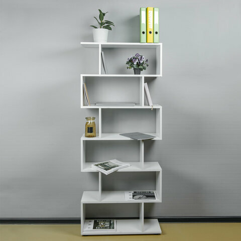 Стеллаж Brabix SH-008 ЦБ013658-1 641897 Scandi 730х250х1760мм, 6 секций, ЛДСП, белый