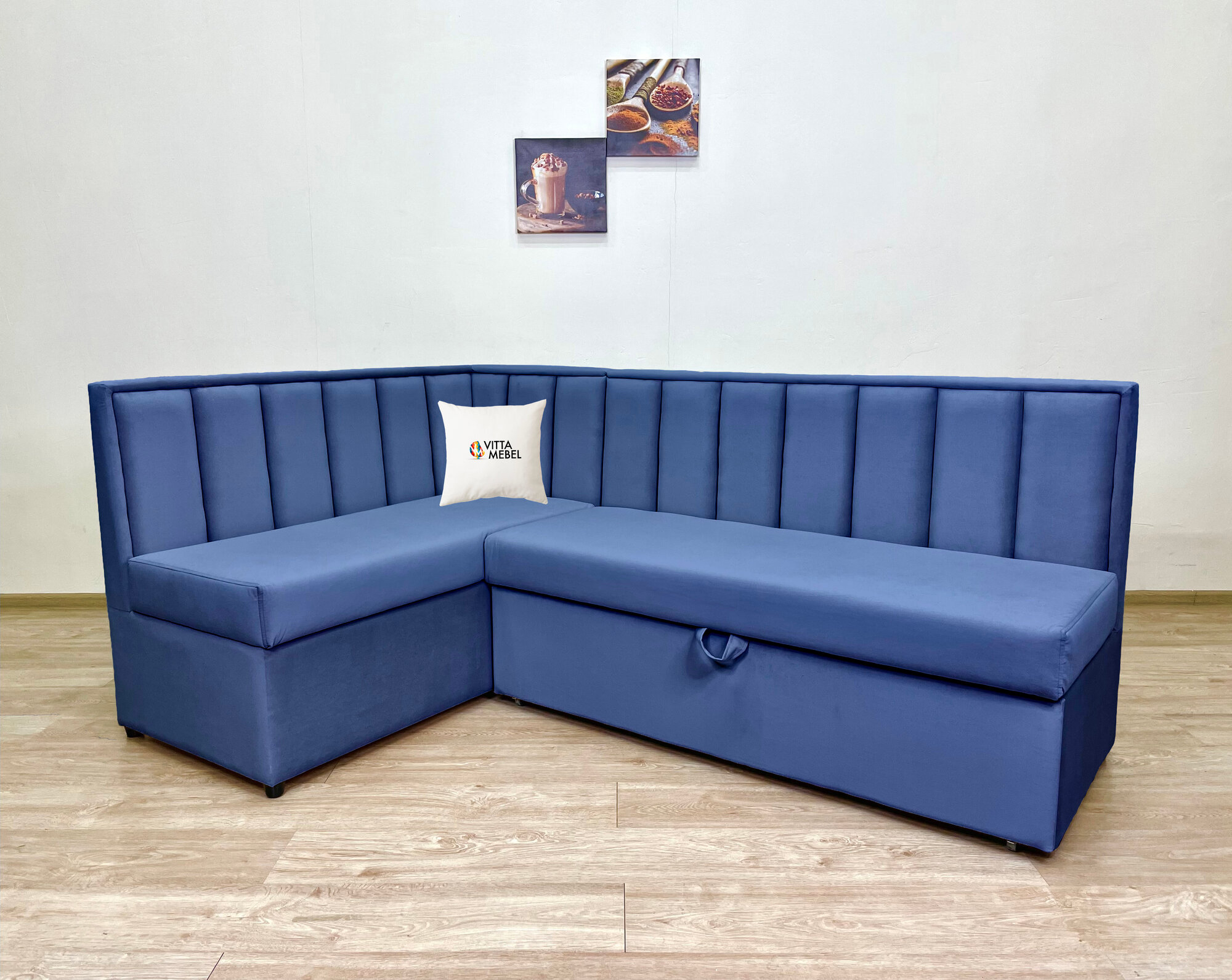 Кухонный уголок Santorini угол левый, лазурный