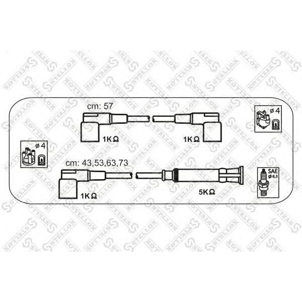 Комплект высоковольтных проводов для автомобиля, STELLOX 10-38134-SX (1 шт.)
