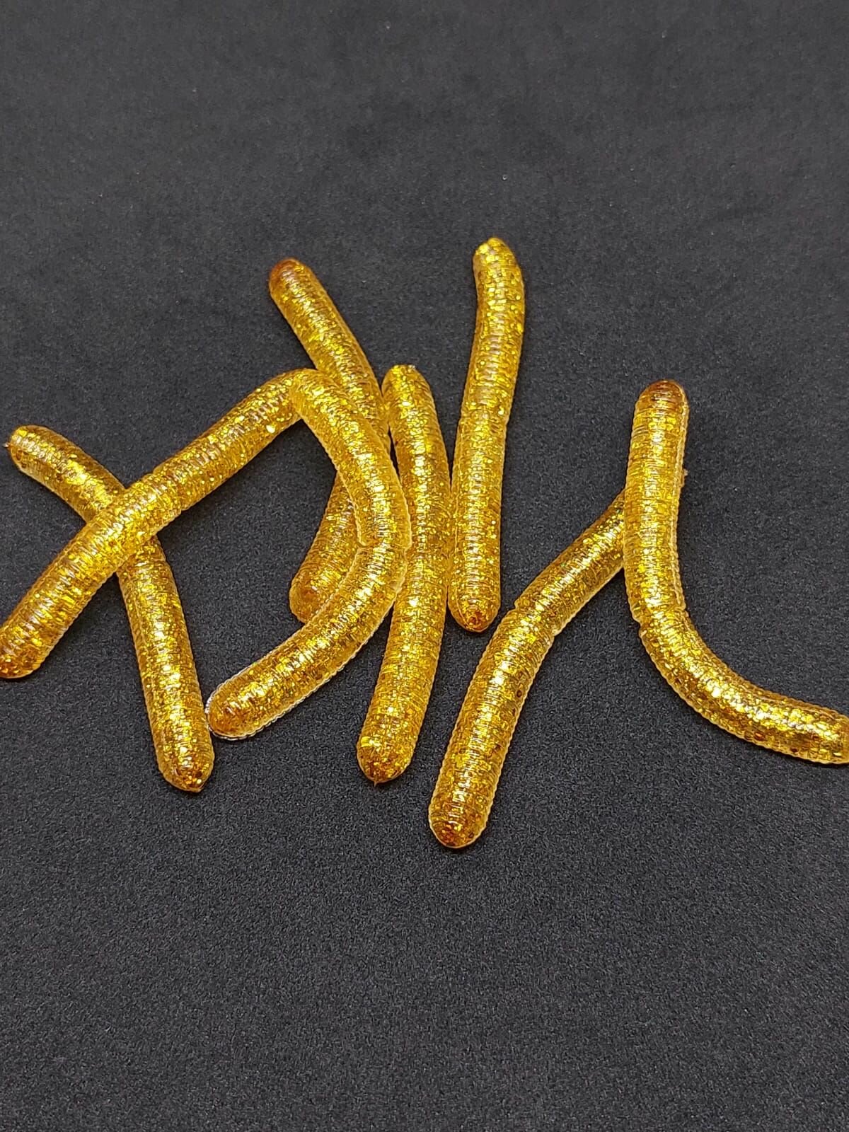 Форелевая Силиконовая приманка Либра. Реплика. Толстая 65 мм. Золотой