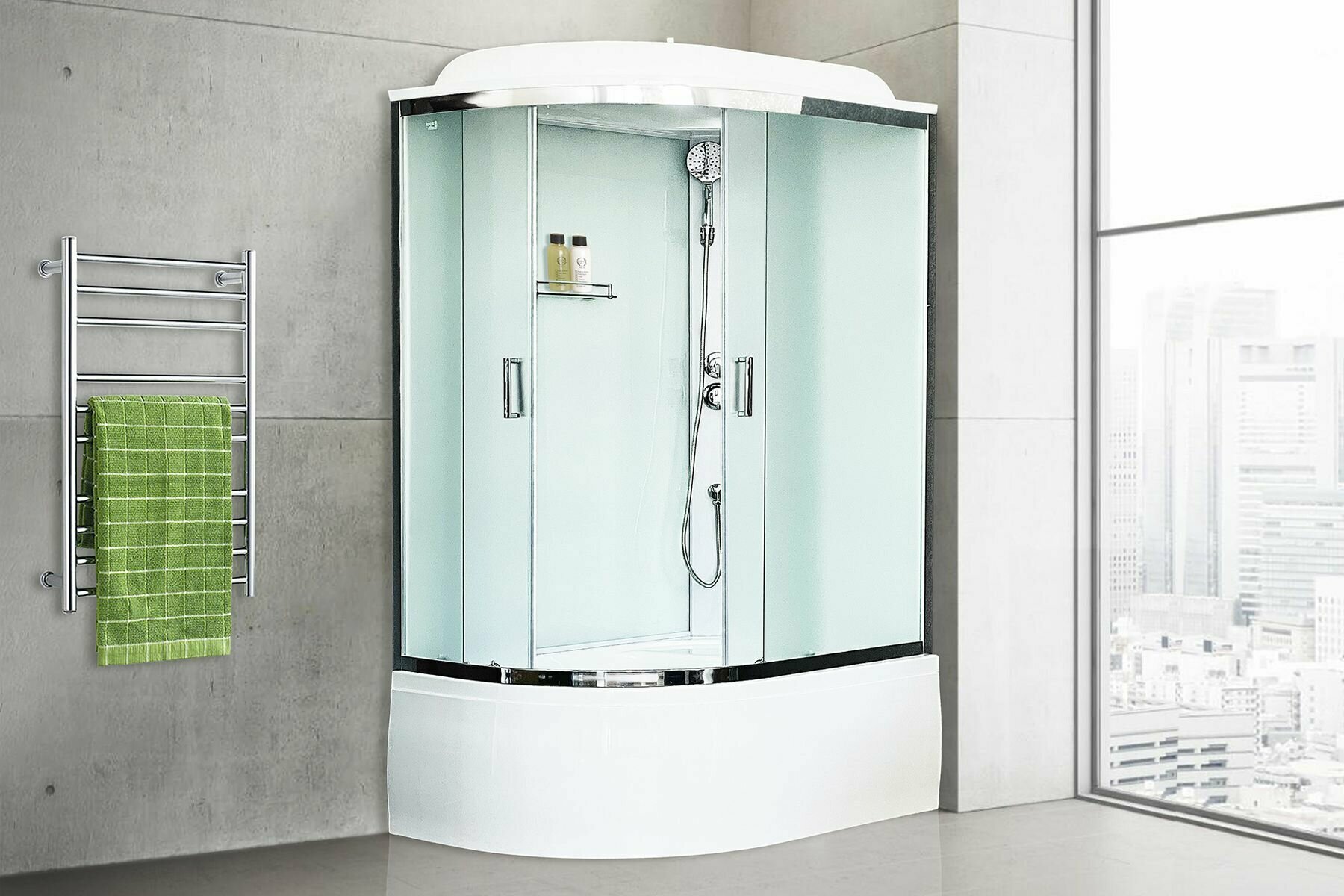 Душевая кабина Royal Bath, 120 см х 80 см х 217 см, белое матовое стекло