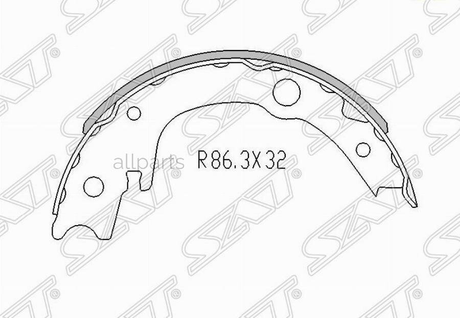 SAT ST-46540-20080 Колодки тормозные барабанные (Сзади/ Стояночный тормоз) Nissan Juke 10-14 / Qashqai 06-13