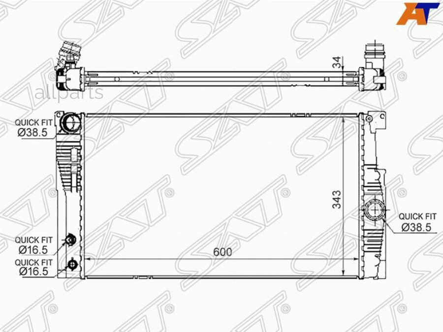 SAT BW0013-1 Радиатор BMW 5-Series 09-17 / 5-Series Gran Turismo 09-16
