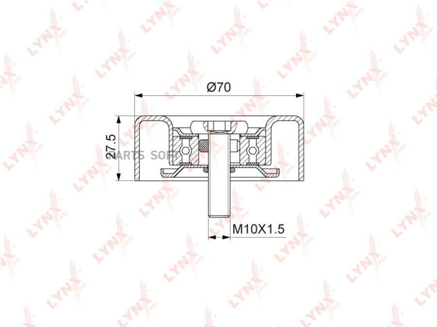 PB7203 LYNXAUTO PB-7203 Направляющий ролик / Приводной LYNXauto