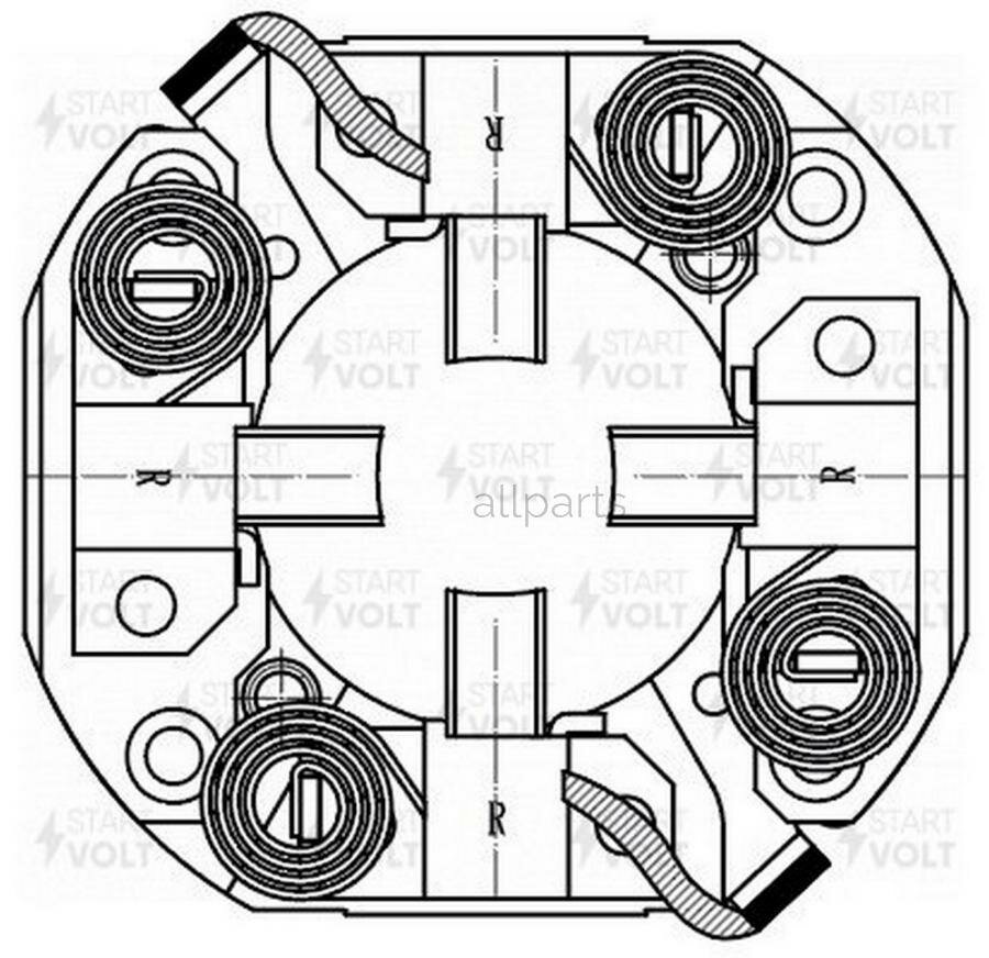 STARTVOLT VBS 1910 Узел щеточный стартера для а/м Toyota Rav 4 (00-) 2.0i/Lexus RX300 (98-) 3.0i STARTVOLT VBS 1910
