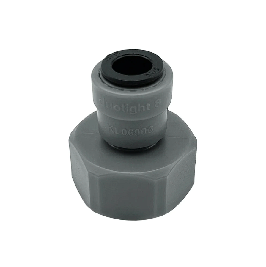 Фитинг прямой переход для фильтра UFAFILTER (5/16" (8 мм) трубка - 5/8" внутренняя резьба) из пищевого пластика