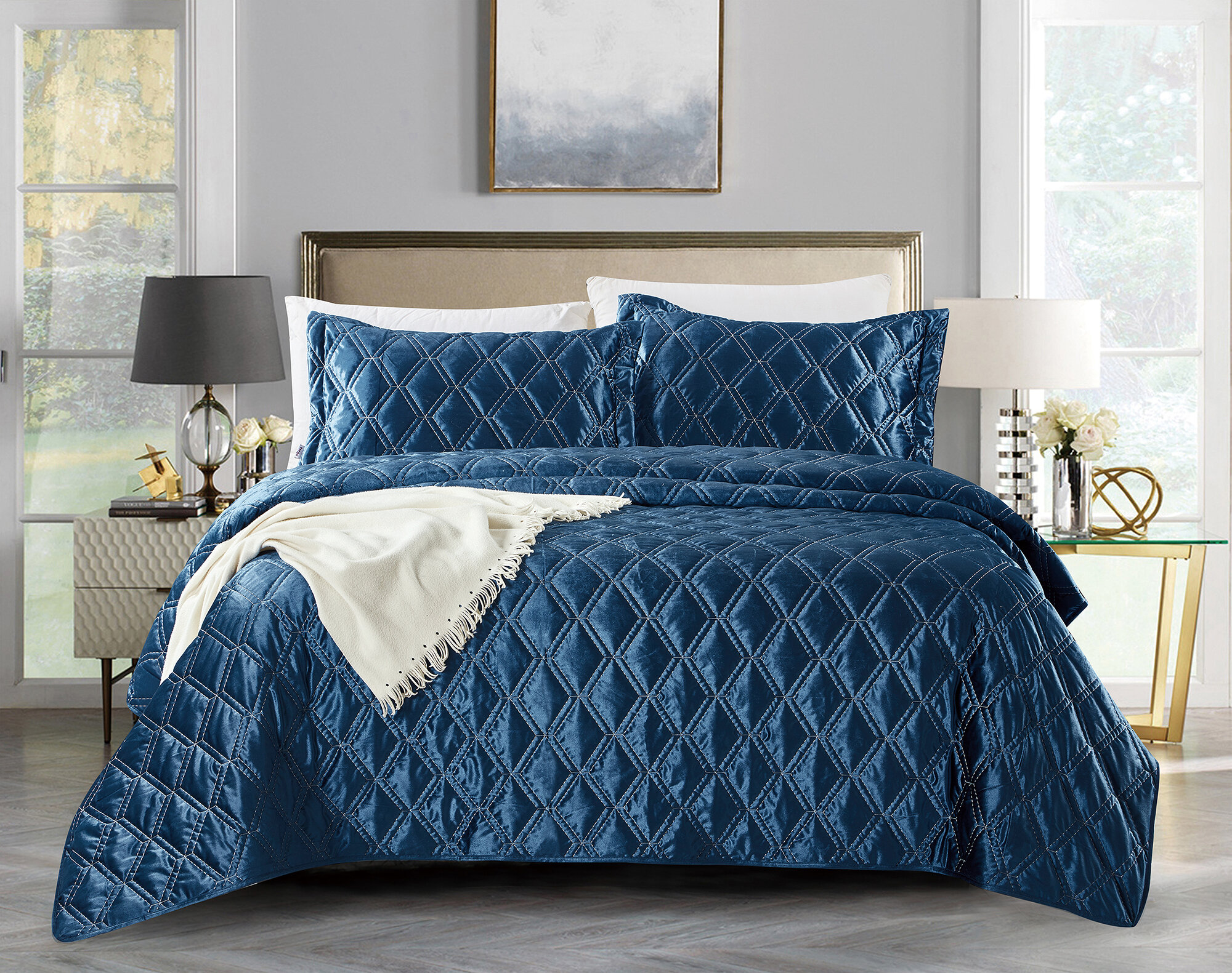 Велюровое Покрывало Tango Baccara, евро, размер 240x260 см, 2 наволочки 50х70 см