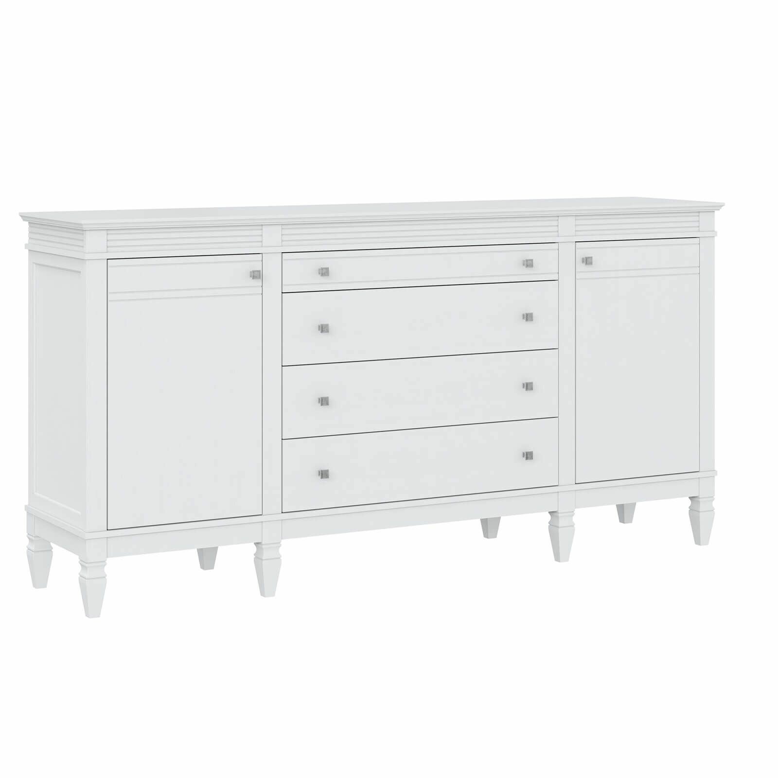 Комод ММЦ Гостиная Ольса 424 (белый лак) из массива сосны, 200 х 101 х 47 см