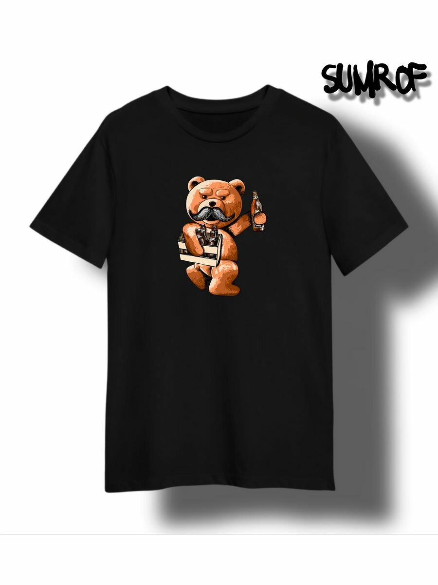 Футболка медведь с пивом teddy