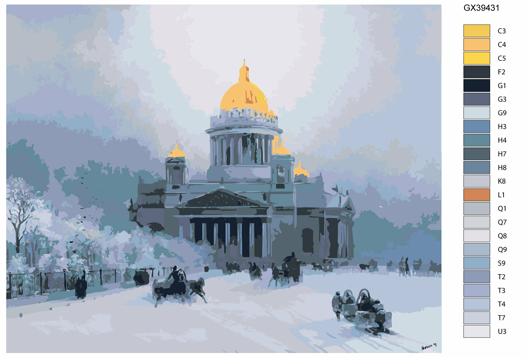 Картина по номерам "Исаакиевский собор в морозный день" Иван Айвазовский GX3943 40x50