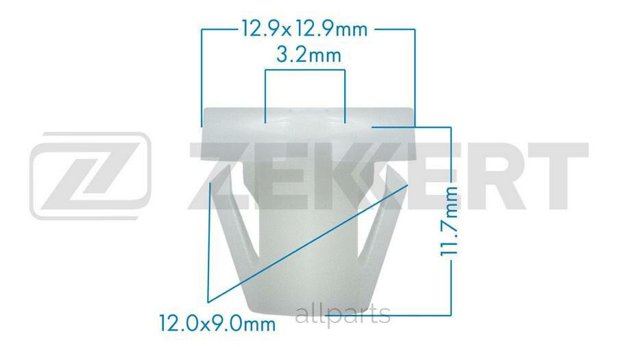 ZEKKERT BE-1544 Клипса крепёжная Hyundai Kia (миним. кол-во заказа 10 шт)