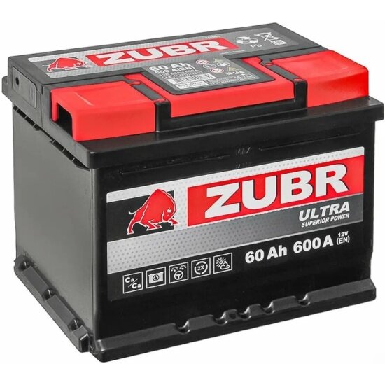 Аккумулятор Zubr Ultra, 242x175x190, прямая полярность, 60 Ач