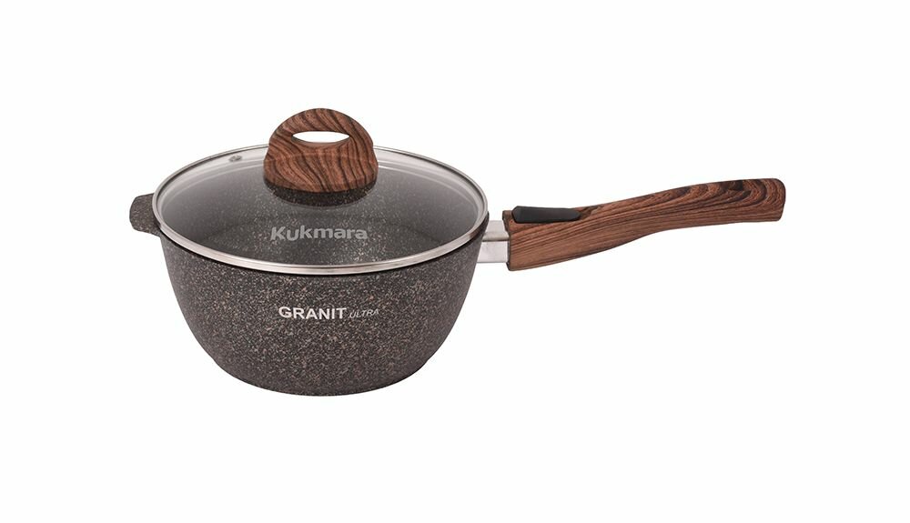 Ковш 2,2л с носиком со съемной ручкой, со стекл. крышкой, АП линия "Granit Ultra" (original)