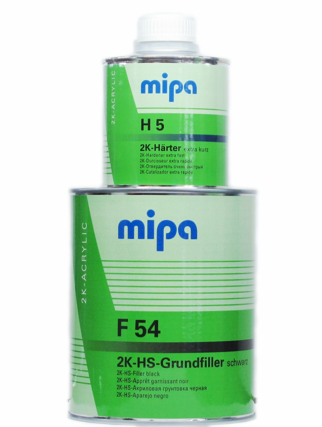 Mipa 2K-HS-Grundfiller Грунт F 54 (черный) быстрошлифуемый грунт 1000мл + отвердитель Н5 250мл