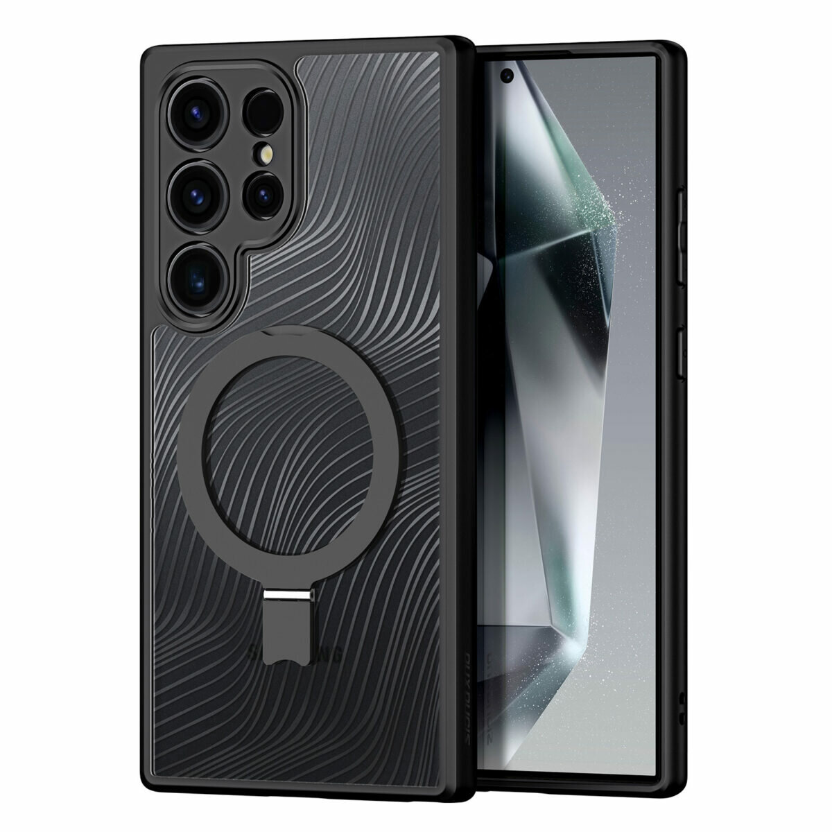 Чехол-накладка Dux Ducis для Samsung S24 Ultra, Aimo Mag series с магнитной подставкой, Black