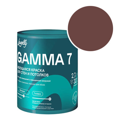 Краска моющаяся Lavelly Gamma 7 RAL 8012 (Красно-коричневый - Red brown) 2,7 л