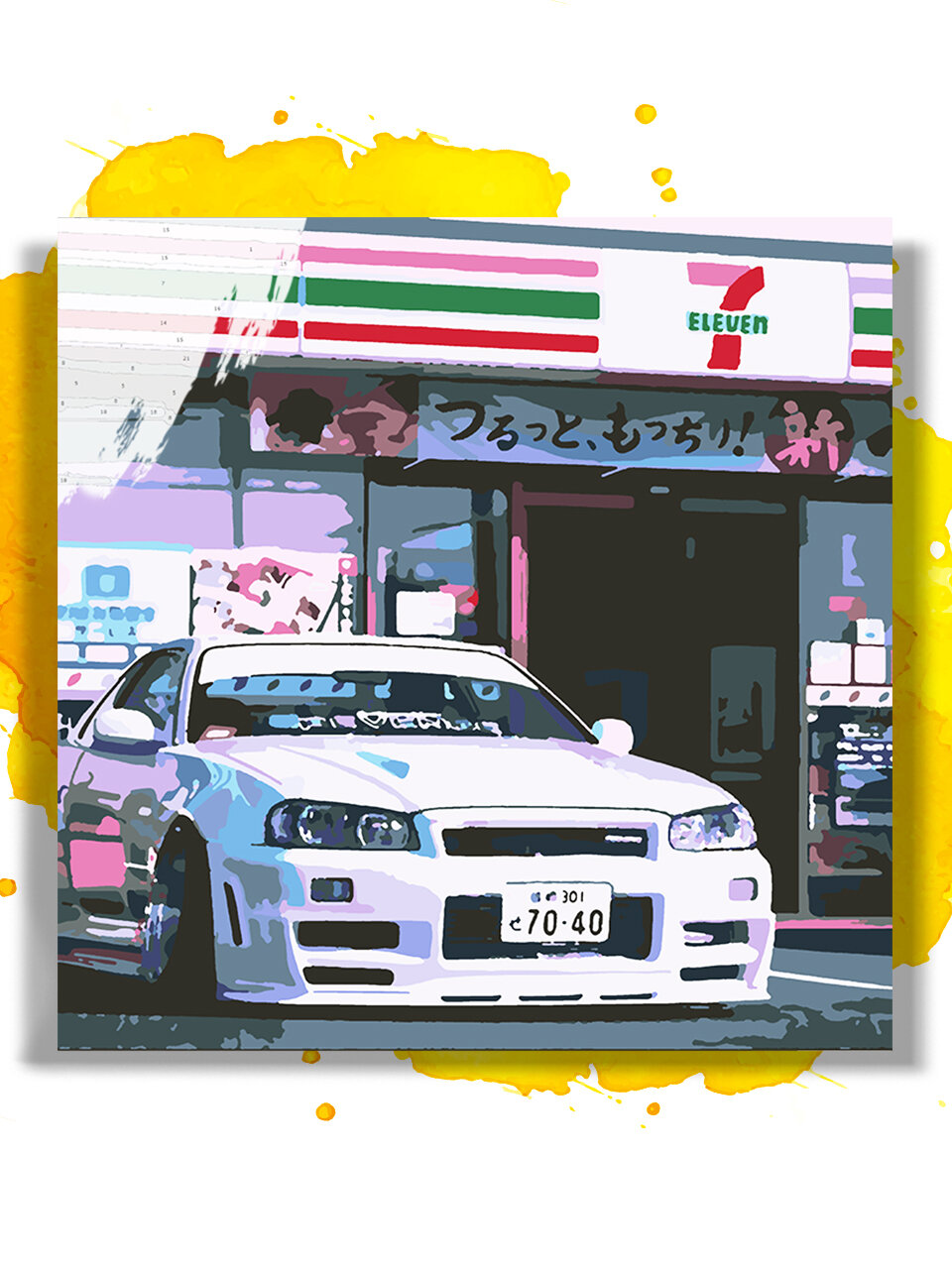 Картина по номерам на холсте Nissan Skyline GTR R34, 50 х 50 см