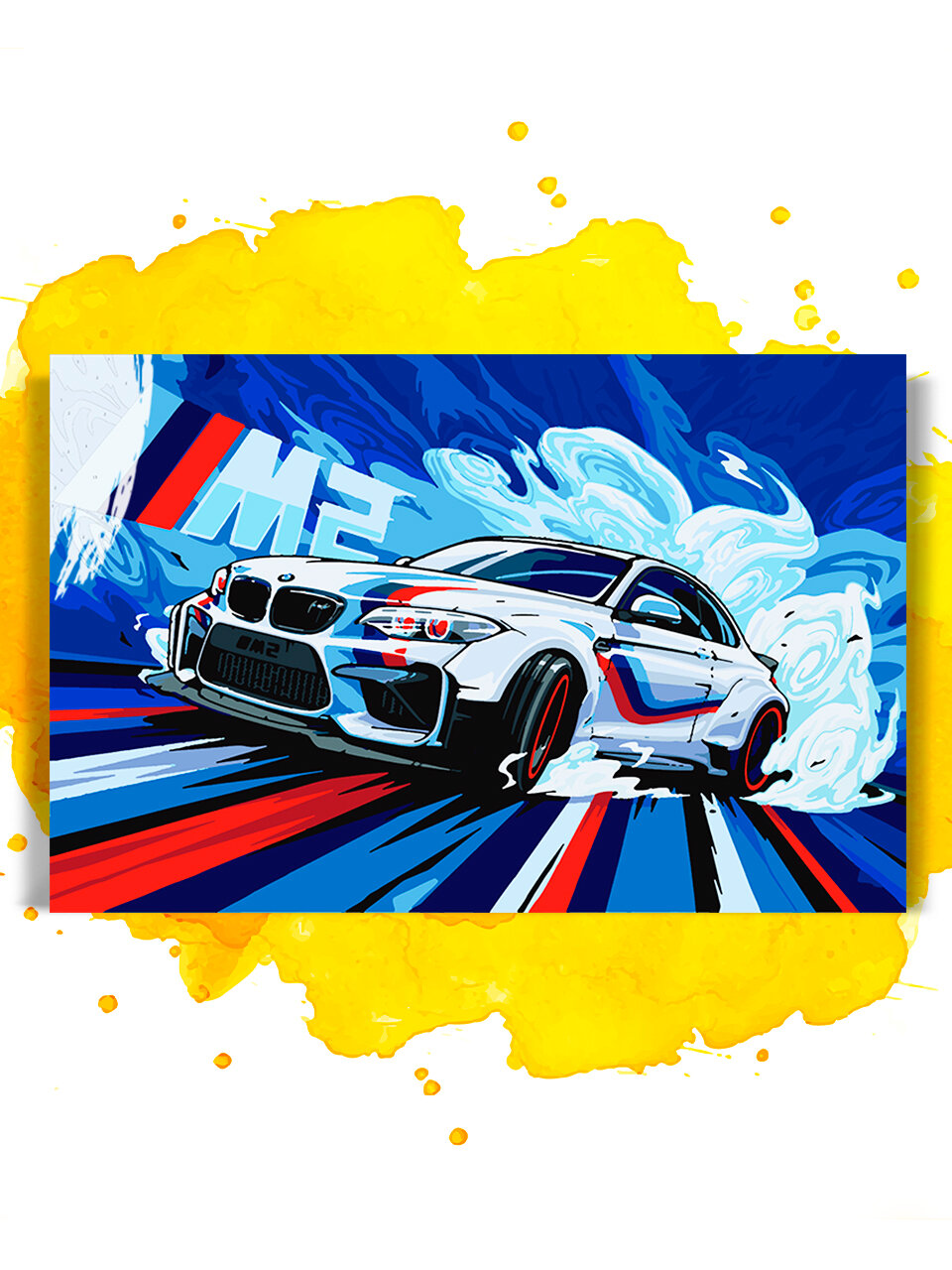 Картина по номерам на холсте BMW 2 Дрифт, 40 х 60 см