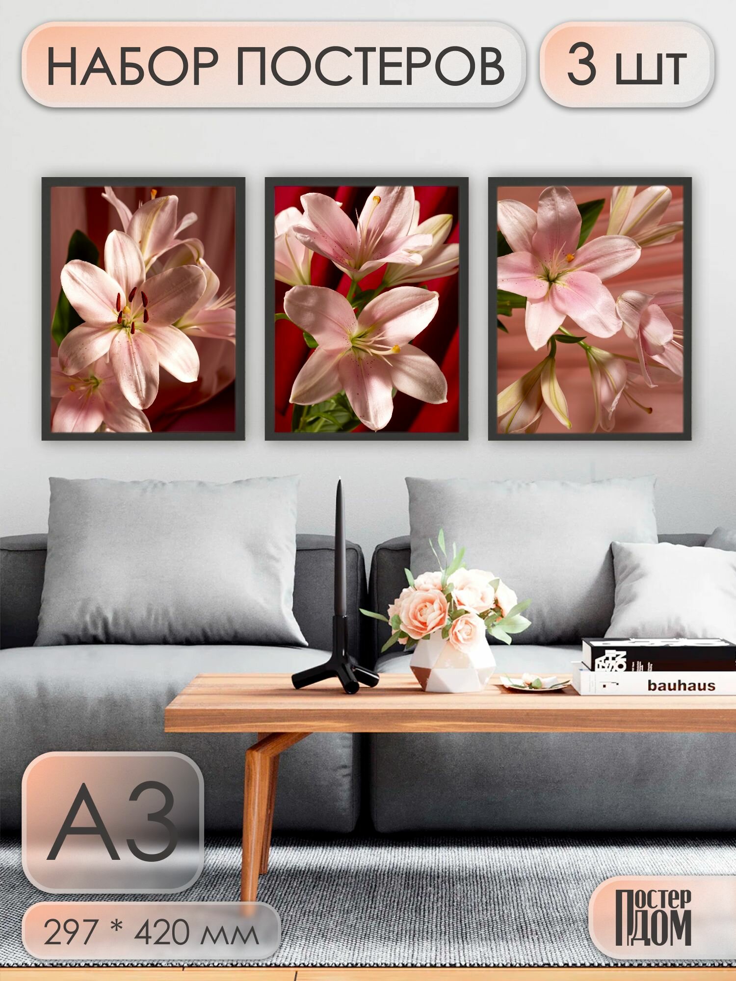 Постеры интерьерные на стену эстетика Лилии