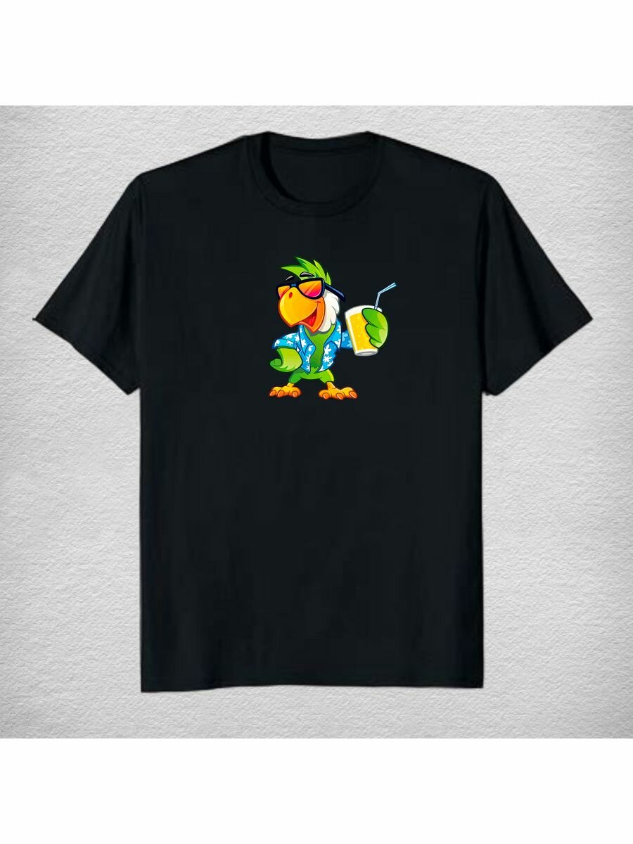 Футболка попугай в отпуске