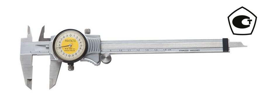 ASIMETO 304-08-6 Штангенциркуль с отсчетом по круговой шкале 0,02 мм, 0 — 200 мм
