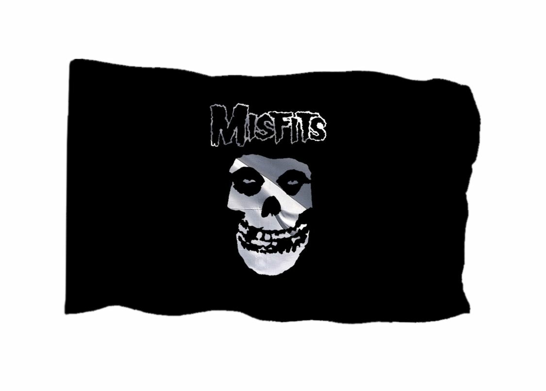Флаг группы The Misfits 70х105 см на шёлке для ручного древка