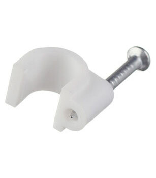 Скобы для крепления кабеля круглые 6 мм полиэтилен белые (50 шт.)