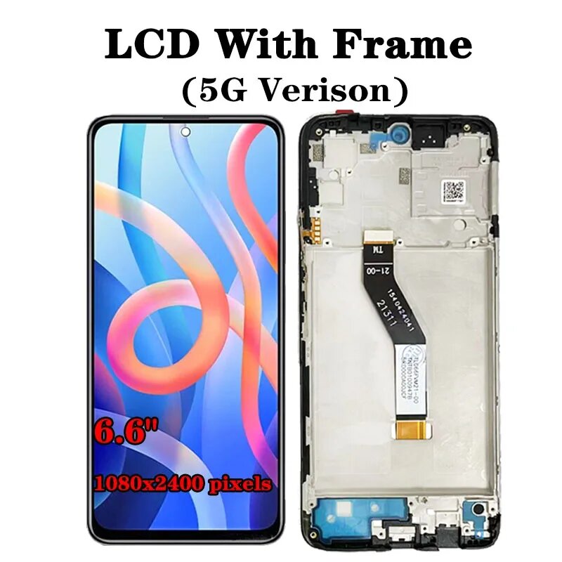 AMOLED-дисплей для Xiaomi Redmi Note 11S 5G 22031116BG, сенсорный экран, Note11S 5G W Frame