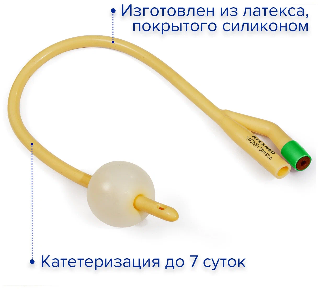 Катетер фолея апексмед 2-х ход N14
