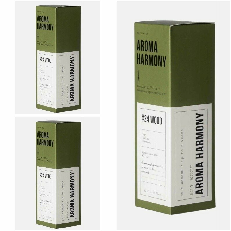 Aroma Harmony Диффузор ароматический №24 Wood, 60мл , 3 шт