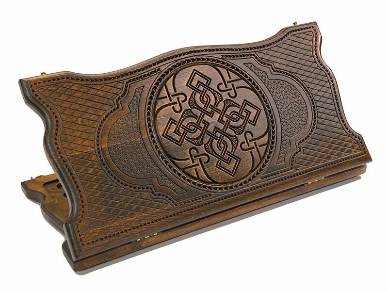 Нарды резные "Армянский узор 6" 60, Ustyan подарочные большие деревянные из бука резаные / 60х60 / армянские