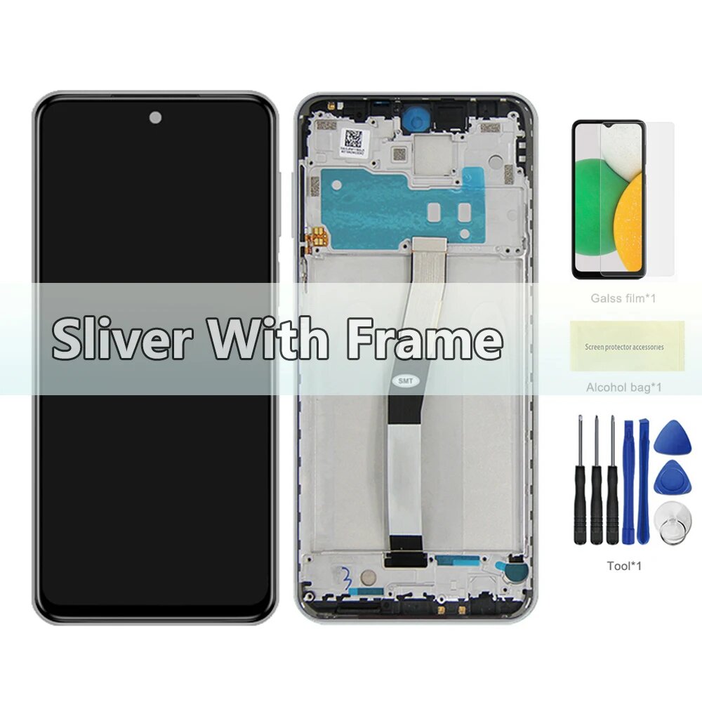 ЖК-дисплей 6,67 'с сенсорным экраном и дигитайзером в сборе, запасные части с Silver With Frame