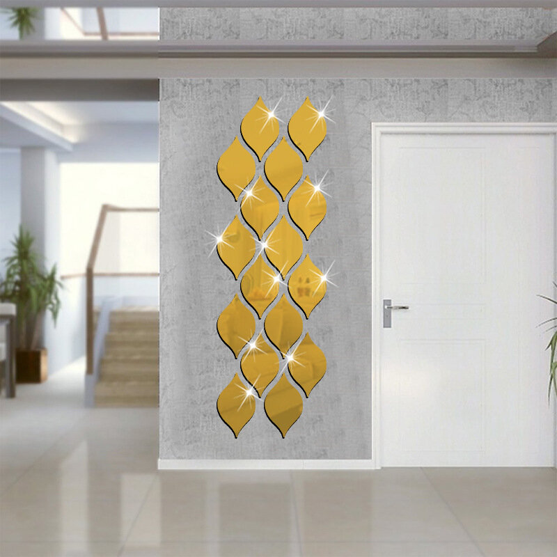 Трансграничная акриловая наклейка на стену с капельками воды Зеркальная наклейка для гостиной спальни декоративная