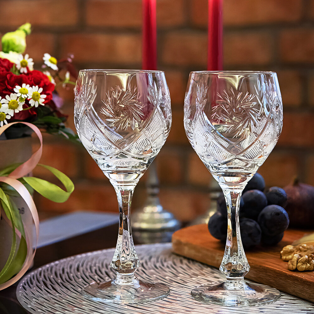 Хрустальные фужеры для вина 300 мл. набор 6 шт. Неман 1000/1, 6874/300гр