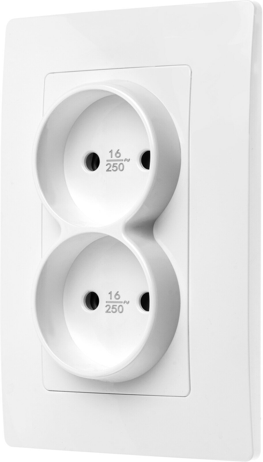 Розетка 2-ая (скрытая, б/з) белая, Steen, LEIDEN ELECTRIC (806037)